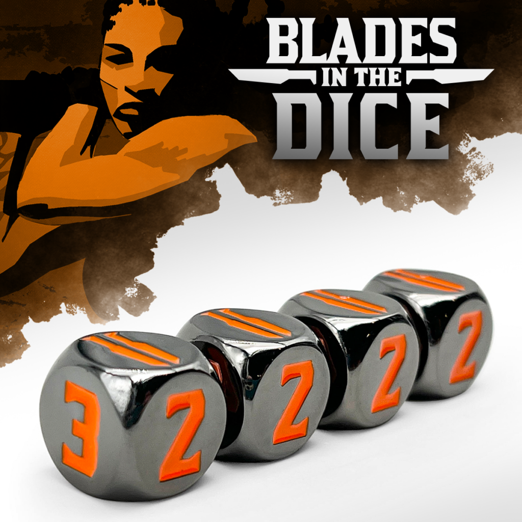 Blades in the Dice - Metal Blades in the Dark TTRPG Dice